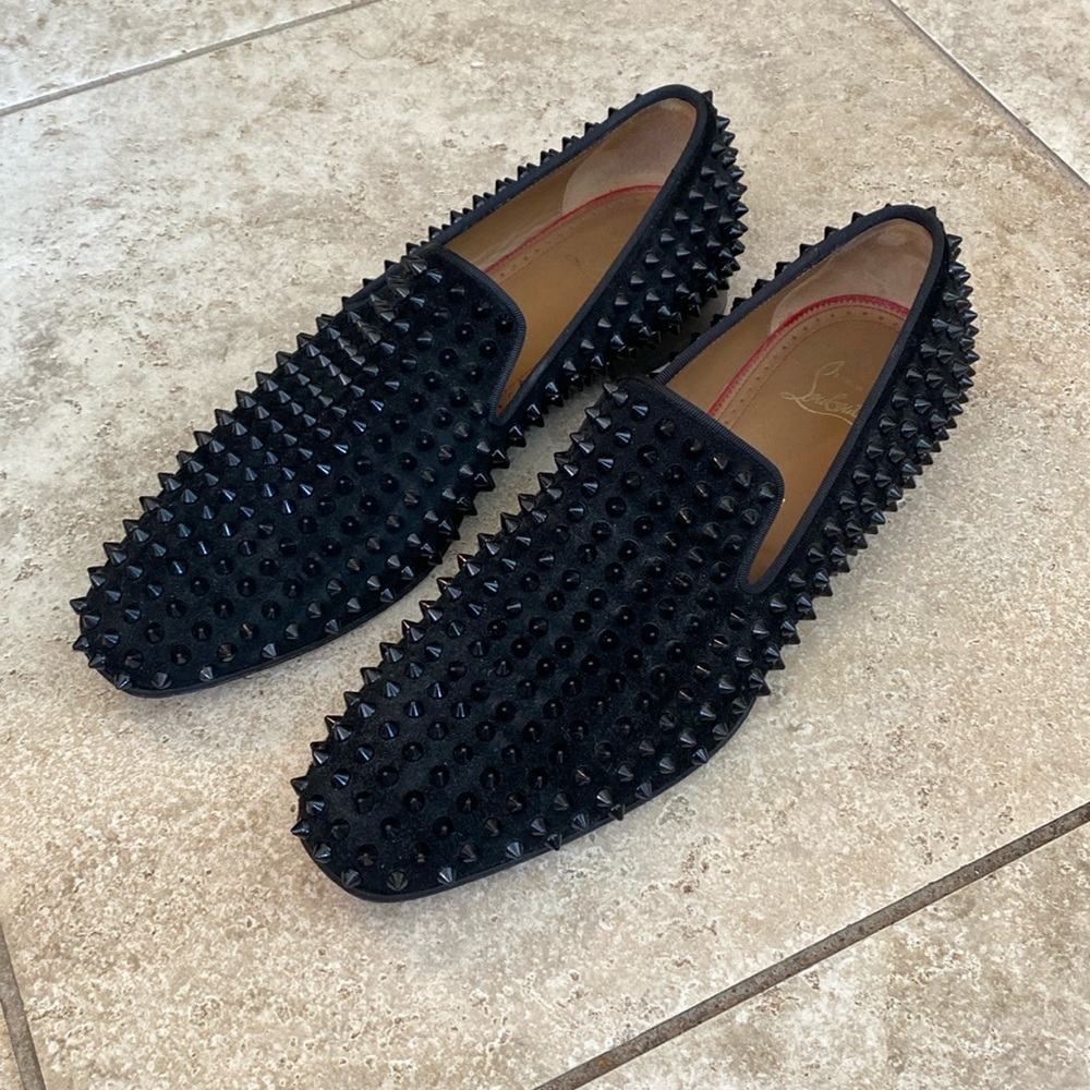 Christian Louboutin Slip-On Spike Loafers - Gem
